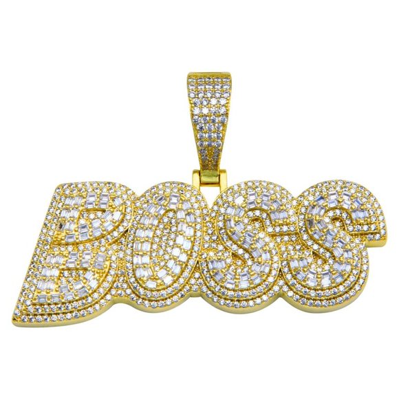 Accessories | Sterling Silver 925 Gold Plated Cz Boss Hip Hop Pendant ...